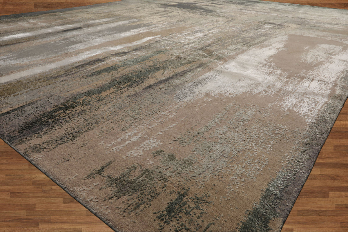 loomBloom 8x10 Modern Abstract Hand-Knotted Tibetan Sherpa Area Rug in ...