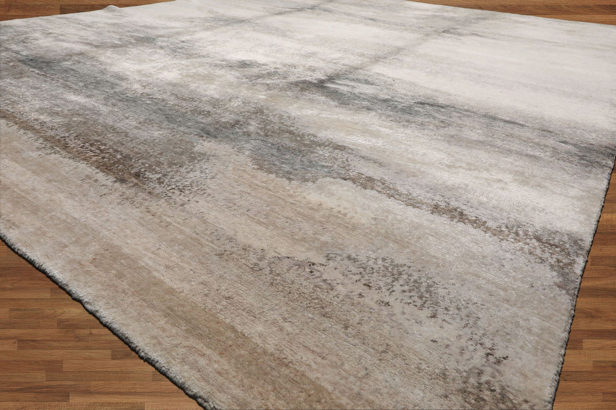 loomBloom 8x10 Modern Abstract Hand-Knotted Tibetan Sherpa Area Rug in ...